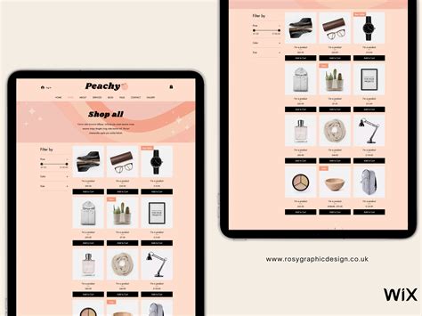 Wix Website Template Themepeach Nude Retro Website Design Etsy