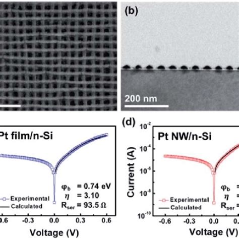 A Sem Image Of Two Layers Of Pt Nws Stacked On A Si Substrate B Download Scientific