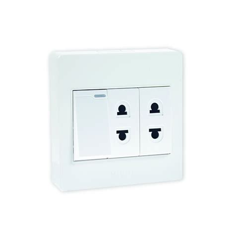 Duplex Euro American Socket With 1 Gang Switch Set Hacothailand