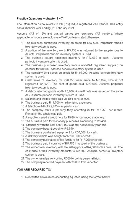 Practice Question Chapter 1 7 Practice Questions Chapter 3 7
