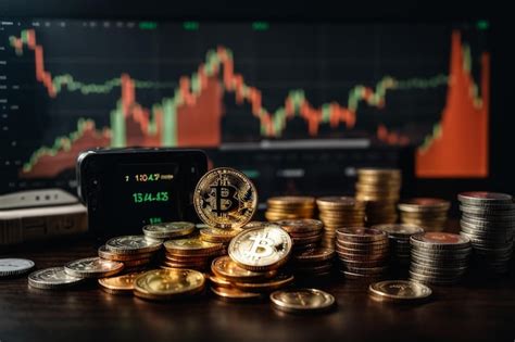 Premium Ai Image Crypto Currency Chart With Values Moving Up And Down