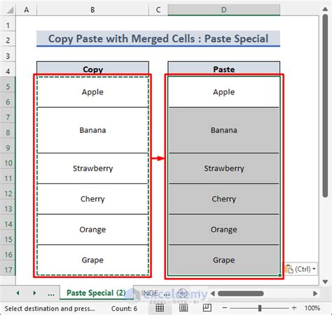 How To Copy And Paste In Excel With Merged Cells 2 Methods