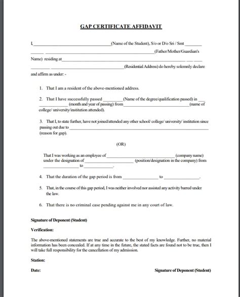 Gap Certificate Format 2025 Documents And How To Make