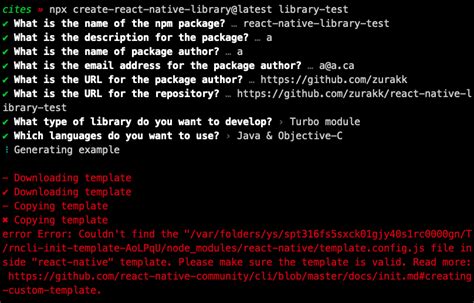 Error When Creating A Package Error In Step Copying Template Issue Callstack React