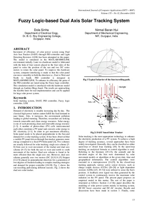 pdf fuzzy logic based dual axis solar tracking system