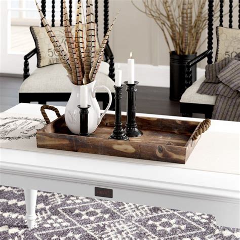 Bishopston Wooden Rectangular Tray Coffee Table Decor Tray