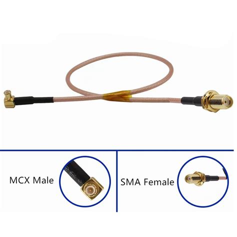SMB Male To SMB Female Rf Interface Cable Assembly Right Angle Connector For Rg316 6Ghz
