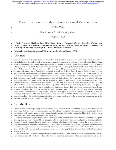 Pdf Data Driven Causal Analysis Of Observational Time Series A Synthesis