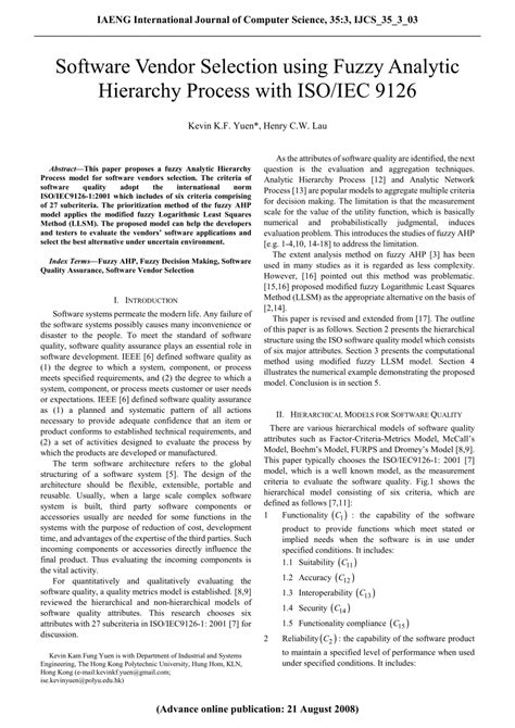 Pdf Software Vendor Selection Using Fuzzy Analytic Hierarchy Process