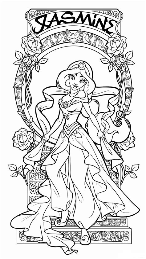 Coloriage Dessin Princesse Jasmine Disney Adulte Dessin Gratuit à