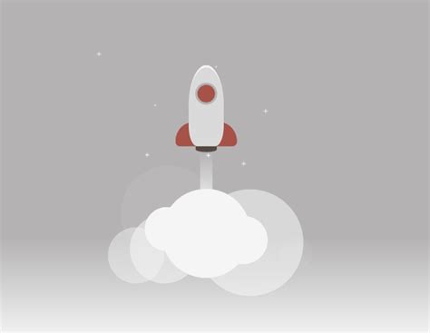 Css动画效果代码，卡通火箭发射动态图素材 17素材网