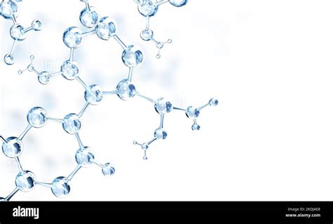 Horizontal Banner With Model Of Abstract Molecular Structure Background Of White Color With