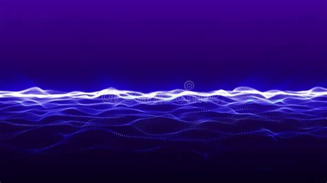 Dynamic Wave Of Glowing Particles Abstract Digital Background Data Flow Information Concept