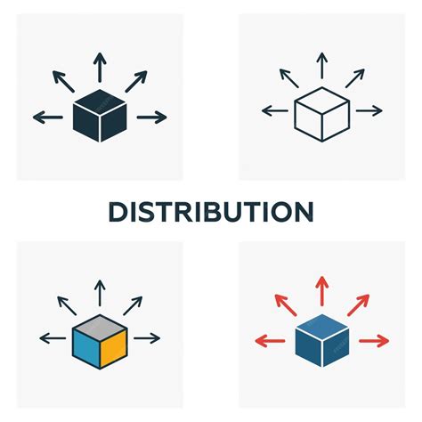 Premium Vector Distribution Icon Set Four Elements In Diferent Styles From Blockchain Icons