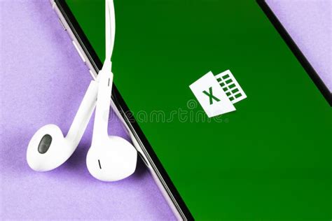 Microsoft Excel Application Icon On Apple Iphone X Screen Close Up Microsoft Office Excel App