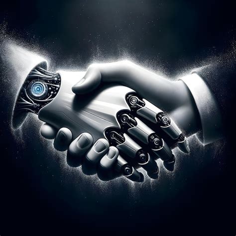 Premium Ai Image Light Hand In Handshake Position With Binary Code