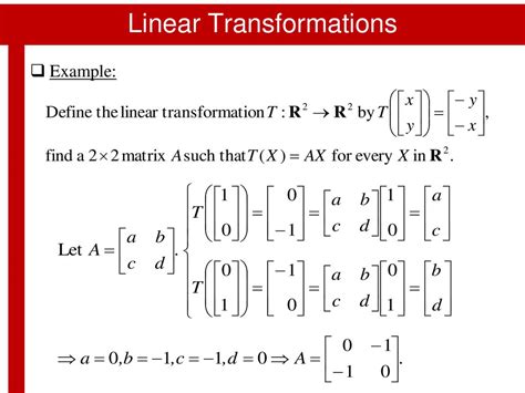 Linear Transformation Null Spaces And Ranges Ppt Download