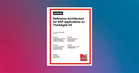 Reference Architecture For Sap Applications Using Lenovo Thinkagile Vx Series Lenovo Press