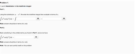 Solved Problem 1 1 Point Substitution In The Indefinite