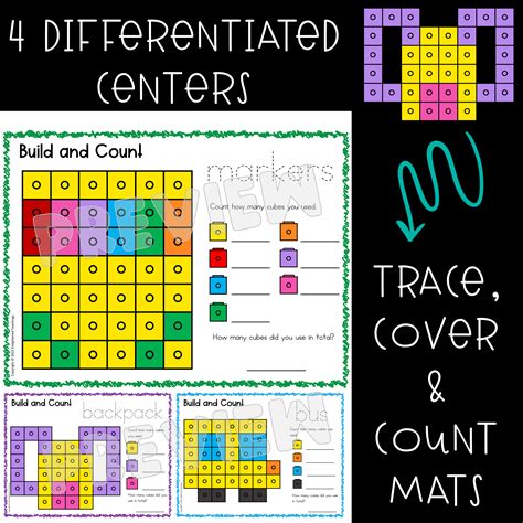 Back To School Snap Cube Mats Fine Motor Skills Counting Cube Centers