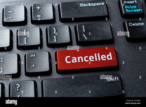 Canceled Word On A Red Enter Key Of The Black Pc Keyboard Concepts Of Cancel Culture Ostracism