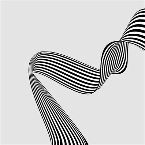 Abstract Background With Wavy Curved Lines Vector Illustration Of Striped Pattern With Optical