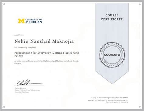 Successfully Completed Programming For Everybody Getting Started With Nehin M