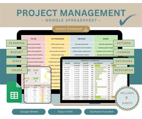 Ultimate Project Management Spreadsheet Comprehensive Template Designed By A Senior Project