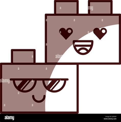 Toy Blocks Structure Kawaii Character Stock Vector Image And Art Alamy