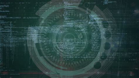 animation of connecting dots against data processing with hud on