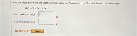 solved find the local maximum and local minimum values of f