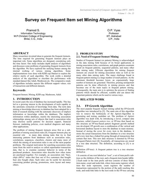 pdf survey on frequent itemset mining algorithms