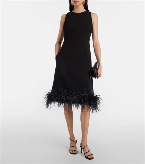 Robe Midi Semito à Plumes En Noir Max Mara Mytheresa