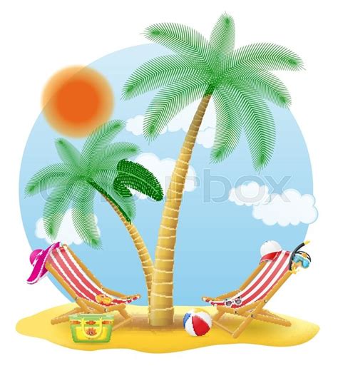 Palm Tree Beach Clip Art