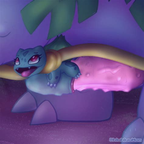 Rule 34 Animated Blubluumon Bodily Fluids Bulbasaur Clitoris Close Up Duo Fangs Female Feral