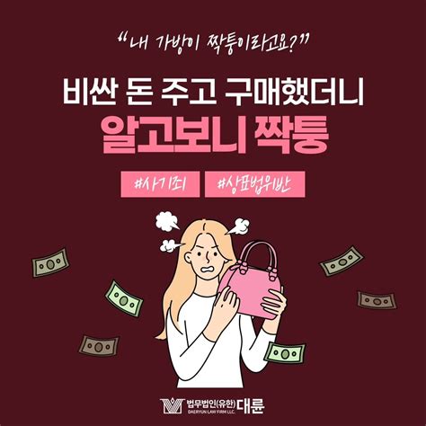 👜 비싼 돈주고 구매한 명품 가방이 짝퉁 ⁉️ 전문변호사 대륜