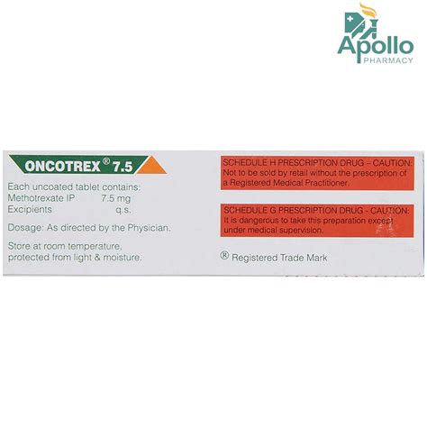 Oncotrex 75 Tablet 10s Price Uses Side Effects Composition