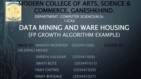 Fp Growth Algorithm PPTX Databases Computer Software And Applications