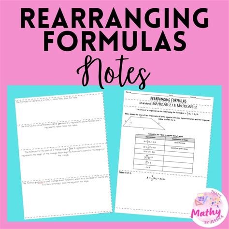 Rearranging Formulas Notes By Thats Mathy By Jessica Tpt