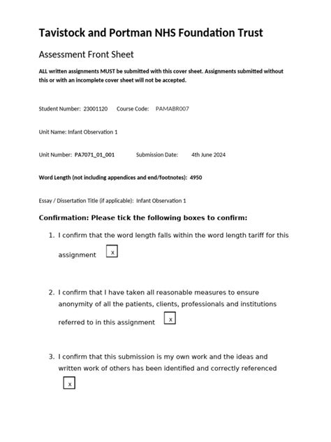 23001120 Infant Observation 1 Pdf Psychoanalysis Mind