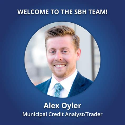 We Are Excited To Welcome Alex Oyler As A Municipal Credit Analyst And Trader On Our Fixed