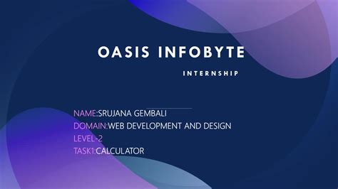Video Srujana Gembali On Linkedin Calculator Webdevelopment Intership Oasisinfobyte