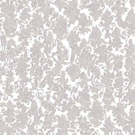 Premium Ai Image Silver Wallpaper With A Floral Pattern