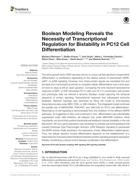 Pdf Boolean Modeling Reveals The Necessity Of Transcriptional