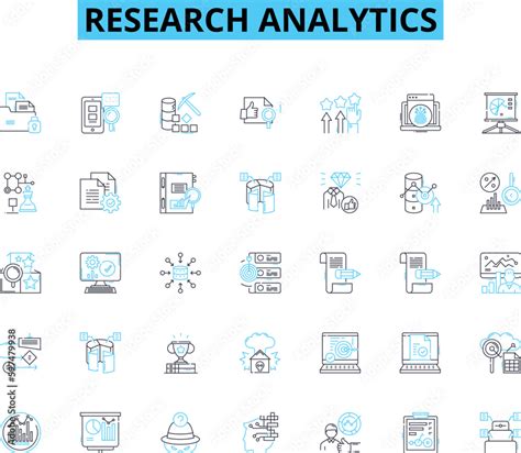 Research Analytics Linear Icons Set Insights Analytics Data Tools