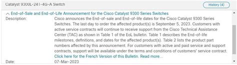 Solved End Of Sale And End Of Life For The Cisco Catalyst 9300 Serie