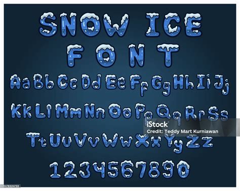 눈 얼음 글꼴 만화로 만든 라틴 알파벳 A에서 Z까지의 영어 문자 레이블 인사말 카드 글자 및 로고에 대한 벡터 글꼴 컴퓨터 글자에 대한 스톡 벡터 아트 및 기타 이미지