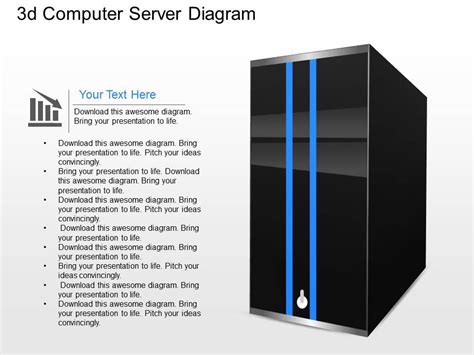 Da D Computer Server Diagram Powerpoint Template PowerPoint Shapes PowerPoint Slide Deck