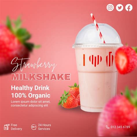 Strawberry Milkshake Template Postermywall