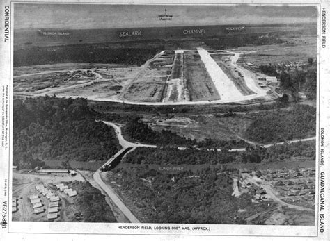 Henderson Field Aerial View In Black And White